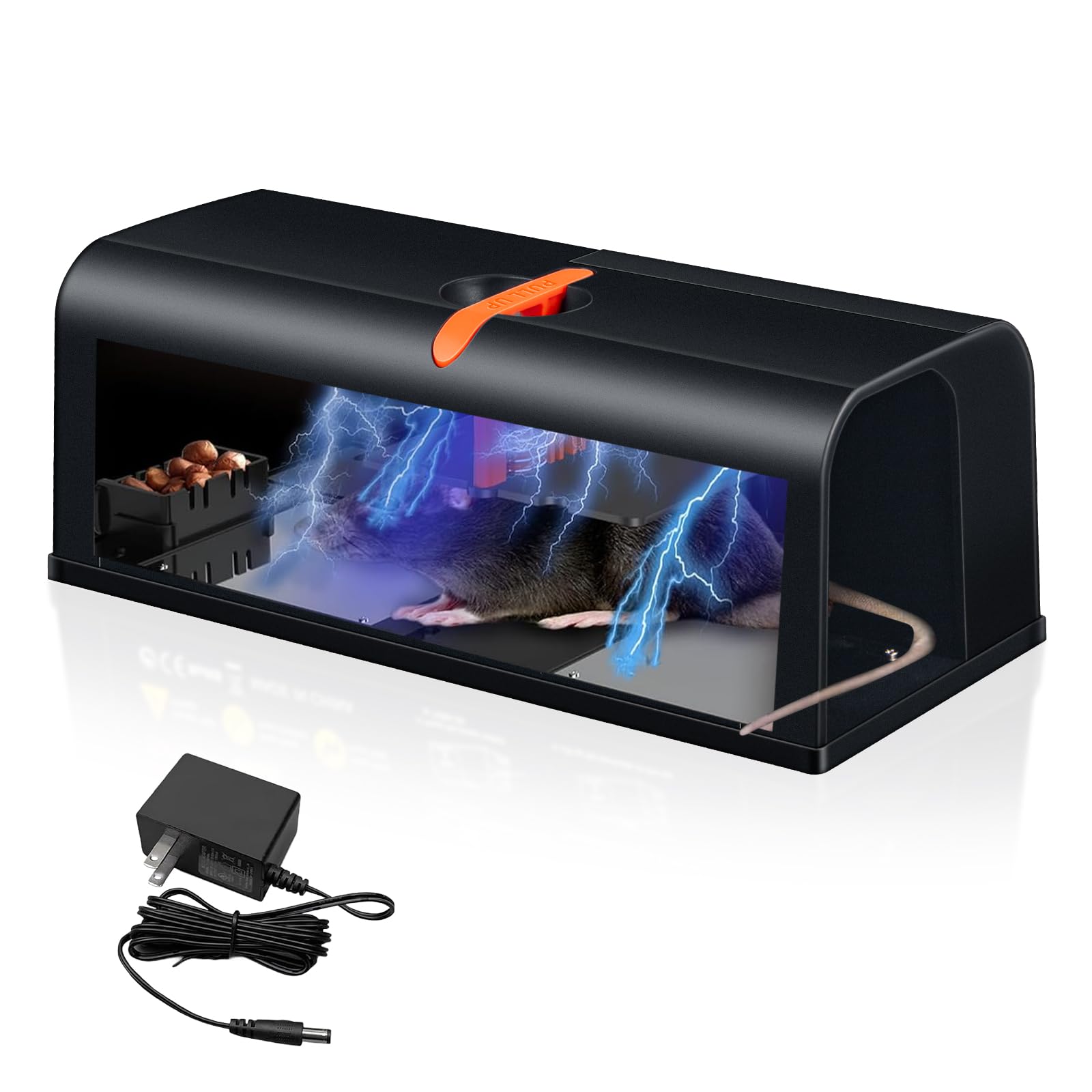 Electric Rat Traps Indoor for Home, Mouse Trap Zapper for House with Powerful Voltage, Reusable Rodent Trap Zapper for Rats Mice Chipmunks, Black