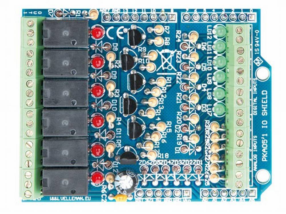 Velleman VMA05 I/O Shield for Arduino, 1 Grade to 12 Grade, 2.75" L x 2.16" W x 1.18" H