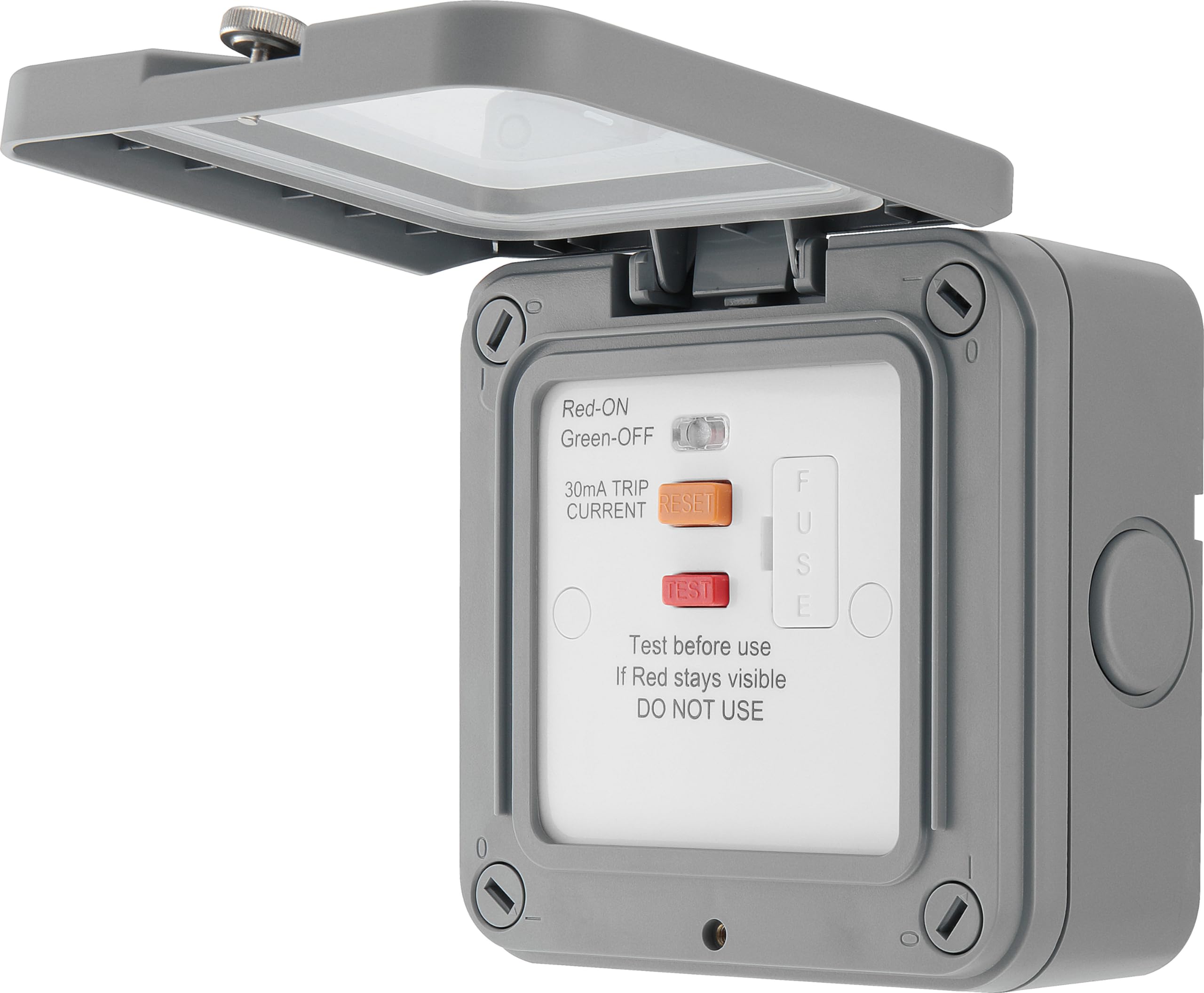 BG Electrical Weatherproof Outdoor RCD Fused Latched Connection Unit, IP66 Rated