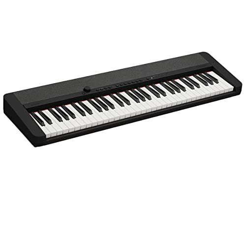 Casio Casiotone CT-S1 61-Key Piano Style Portable Keyboard, Black Bundle with Stand, Studio Monitor Headphones, Sustain Pedal