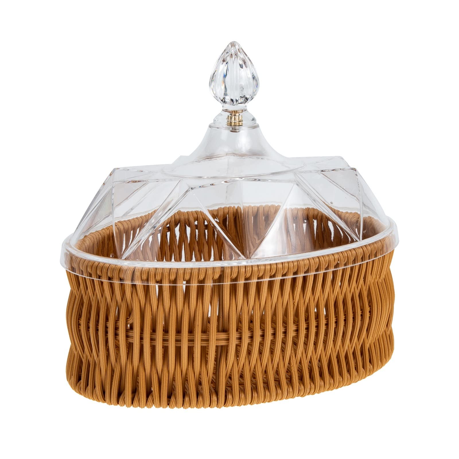 DEPILA Multifunctional ,Egg Basket Basket Fruit Wicker Bread Tray Storage Serving Woven Rattan Snack Food Holder Bowl Vegetable Egg Candy Plate Picnic Baskets Tray (Size : 13.6x13.6)