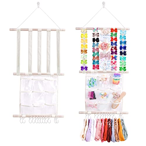 OOSAKU Headband Holder for Girls Baby Hair Accessories Organizer Storage Wall Hanging Decor for Girls Room Door Hair Bows Organizer