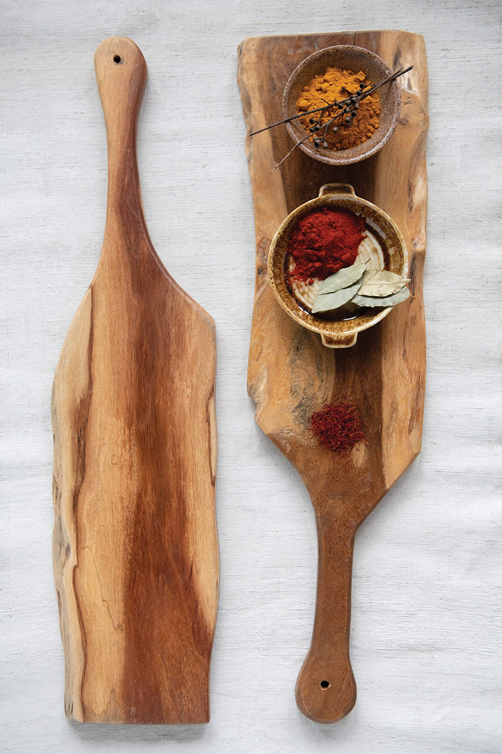 Creative Co-Op Rectangle Mango Wood Cutting Handle Cheese Board, Brown