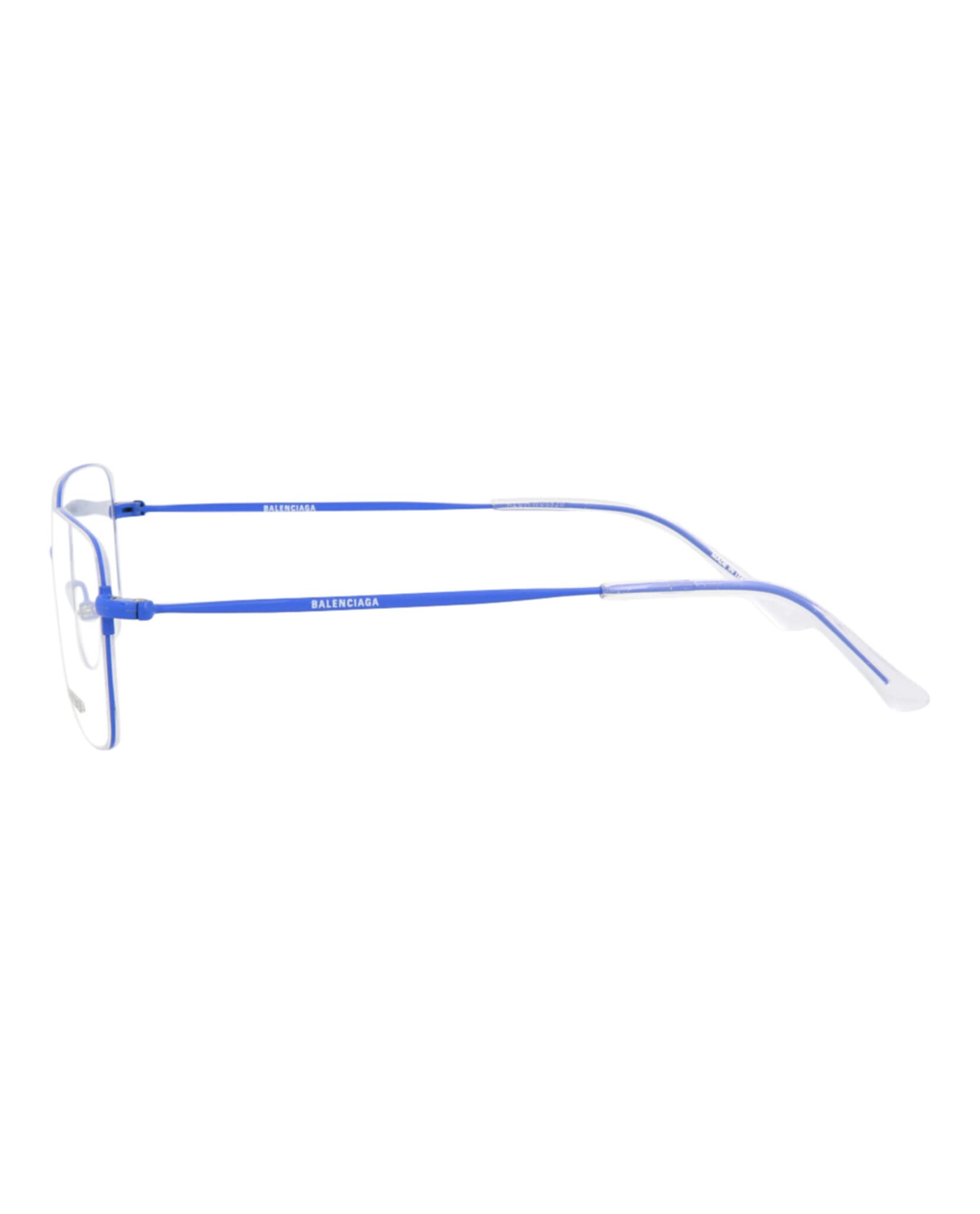 Balenciaga Square/Rectangle Optical Frames Blue Blue Transparent Luxury Eyewear Made In Italy Metal Frame Designer Fashion for Everyday Luxury
