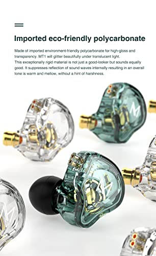 FEDAI TRN MT1 1DD HiFi Earphone Headphone, TRN MT1 in-Ear Earbud with New 10mm Composite Magnetic Dynamic Driver Over Ear Headset with Detachable C Pin 0.75MM Cable(No mic,Black)