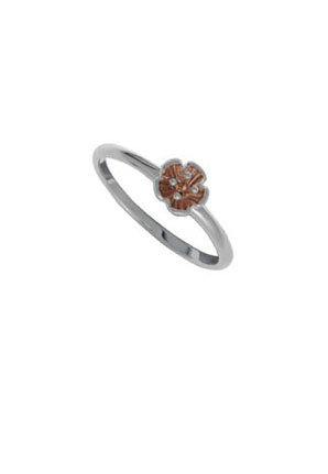 Boma Jewelry Sterling Silver Flower Ring with 18kt. Rose Gold Plating, Size 5