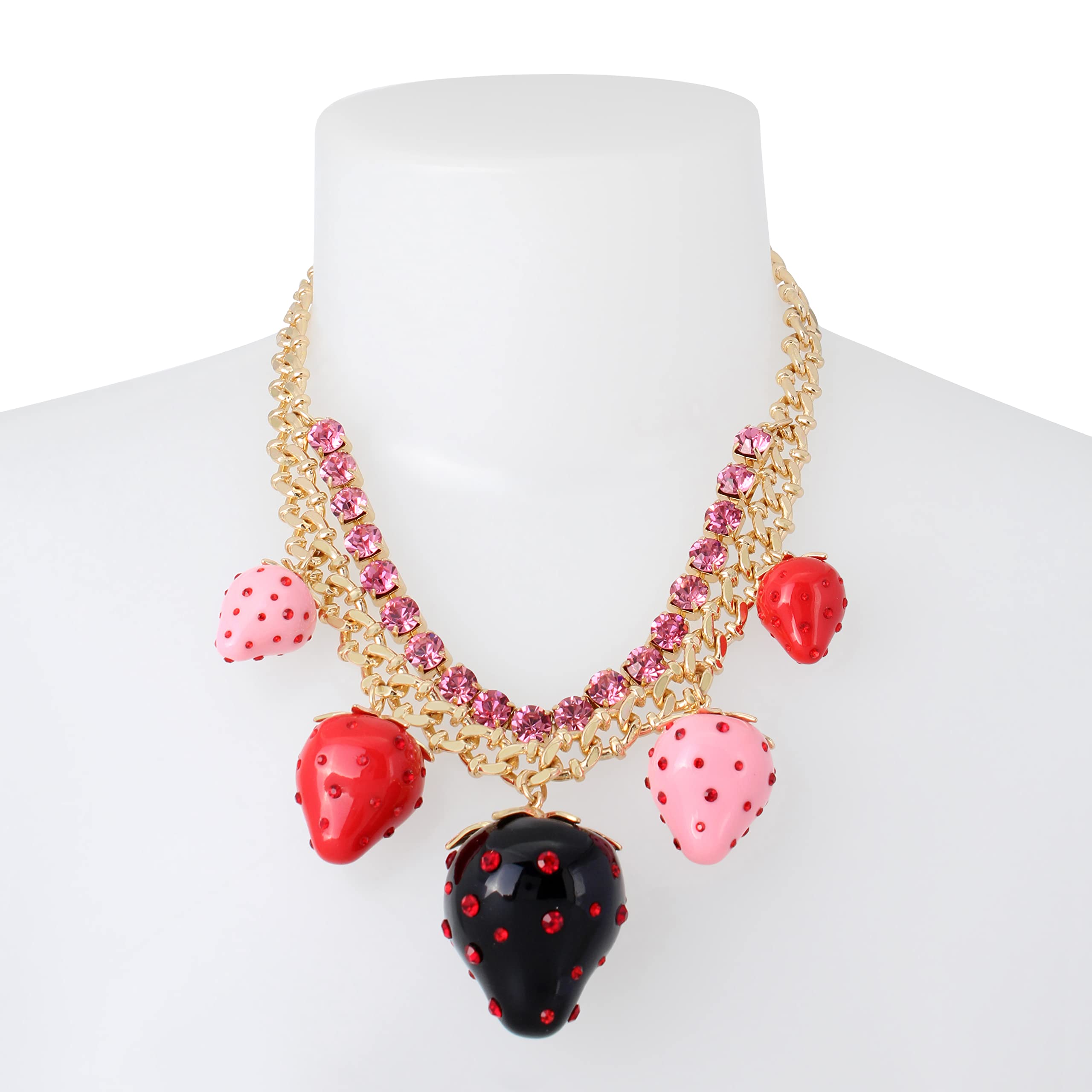 Betsey Johnson Strawberry Bib Necklace