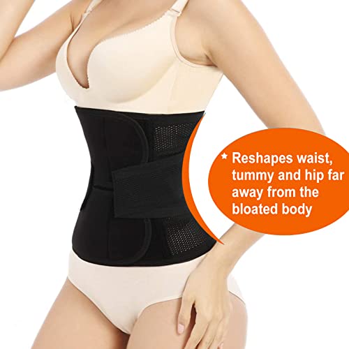 Postpartum Belly Band,C Section Belly Binder Wrap,Abdominal Binder Post Surgery Girdle,Tummy Tuck Postpartum Essentials Waist Trainer Black Medium