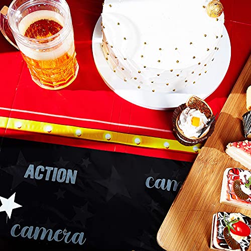 Movie Night Table Covers Waterproof Oil Proof Spill Proof Table Cloth Wipe Clean Table Cover Theme Rectangular Tablecloth for Party Decorations Movie Night Tableware, 51 x 87 Inch (1)