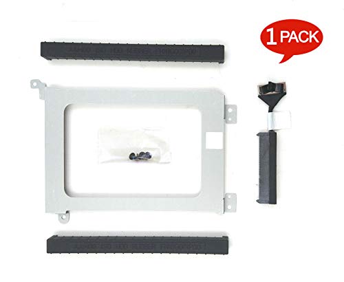 Bfenown HDD Hard Disk Drive Bracket Caddy 3FDY3 with Grommet Rubber Rail 3XYT5 and HDD Connector Cable XDYGX for Dell XPS 15 9550 9570 9650 7590 9560 Precision 5510 5520 5530 5540 (4 Screws Included)