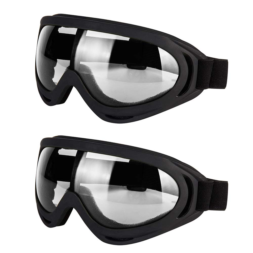 LJDJ Ski Goggles Motorcycle Goggles - Snowboard Glasses Set of 2 - Dirt Bike ATV Motocross Anti-UV Adjustable Riding Offroad Protective Goggles