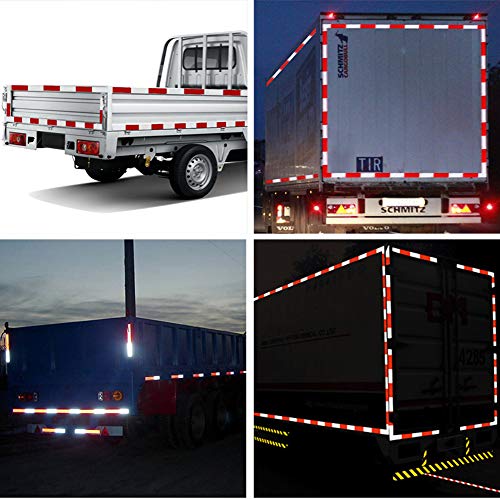 DIRZA Reflective Safety Tape 2 Inch x 151 Feet DOT-C2 Waterproof Red/White Adhesive Conspicuity Reflective Tape for Trailers,Cars,Vehicles,Boats,Signs,Warning