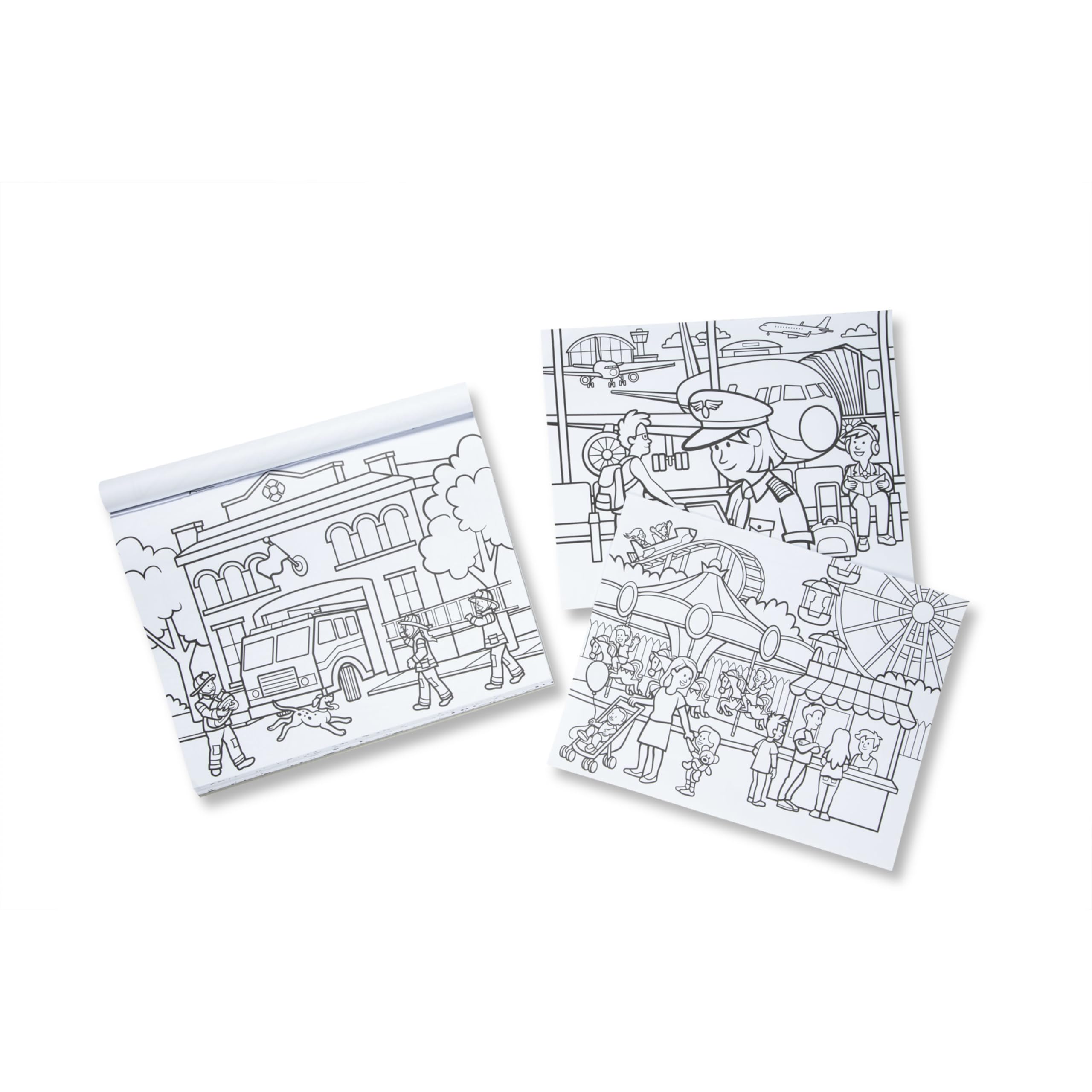 Melissa & Doug Jumbo Coloring Pad (11 x 14 inches) - Town, 50 Pictures