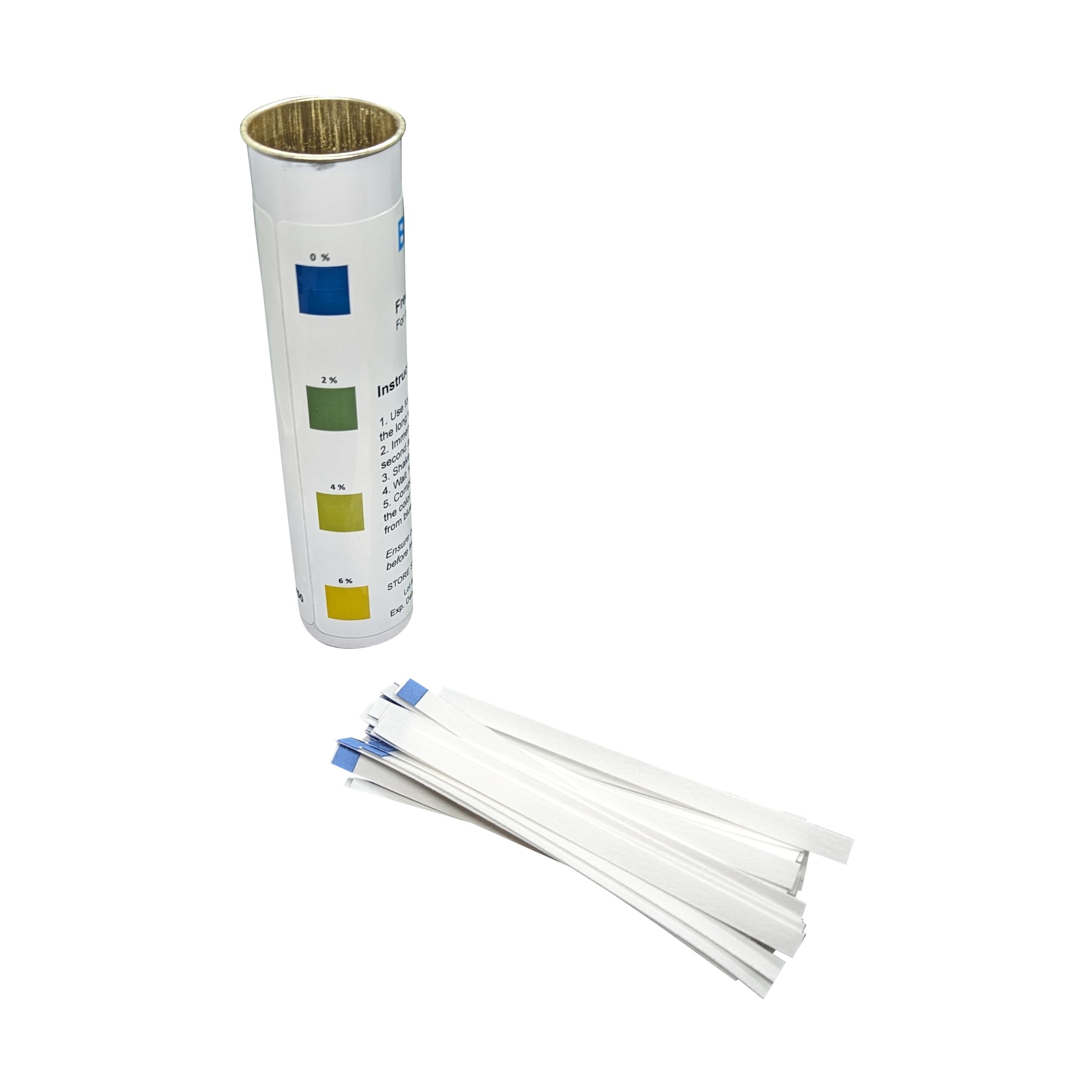 Frying Oil Quality Test Strips, High Range Free Fatty Acid (FFA) 6% [Vial of 50 Test Strips]