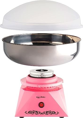 The Candery Cotton Candy Machine with Stainless Steel Bowl 2.0 and Floss Bundle- Flossing Sugar Floss, Sugar-Free Candy for Birthday Parties Fairs, Festivals- Includes 5 Floss Sugar Flavors 12oz Jars and 50 Paper Cones & Scooper
