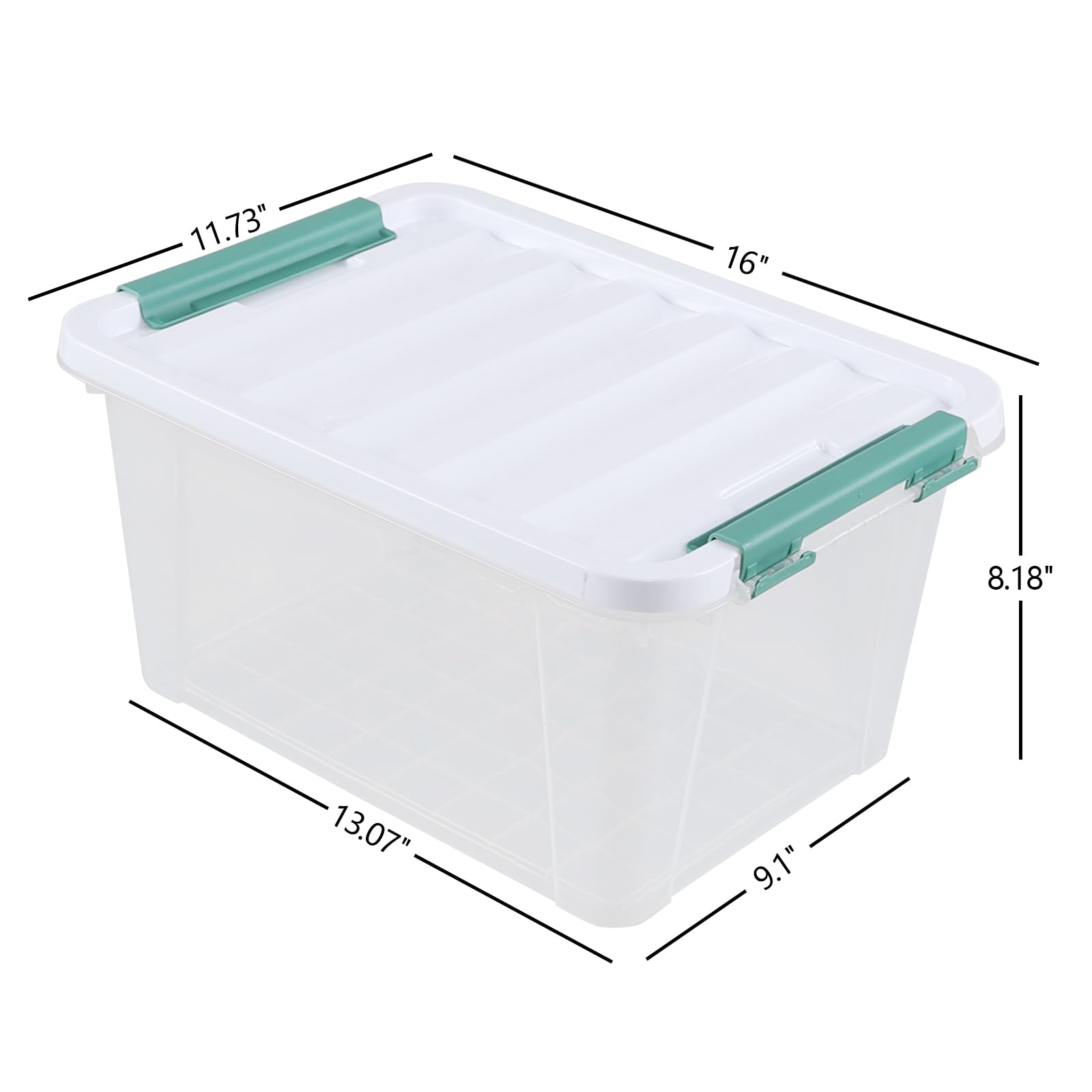 Ramddy 6 Pack 20 Quart Plastic Storage Bins with Lids, Clear Latching Container Box