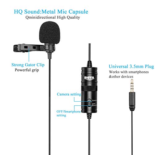 Boya by-M1 Professional Omnidirectional Microphone for Canon Nikon Sony iPhone Android Samsung SLR Cameras