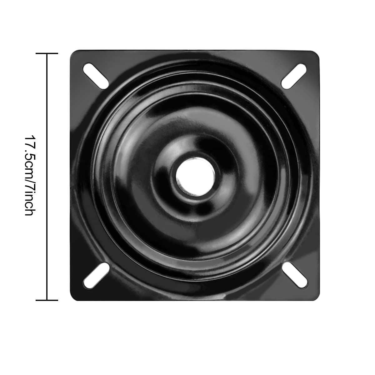 Ball Bearing Swivel Plate 7inch Heavy Duty Seat Base 0.8inch Thickness 360° Bar Stool Replacement for Chair Boat Table (7 inch), Black