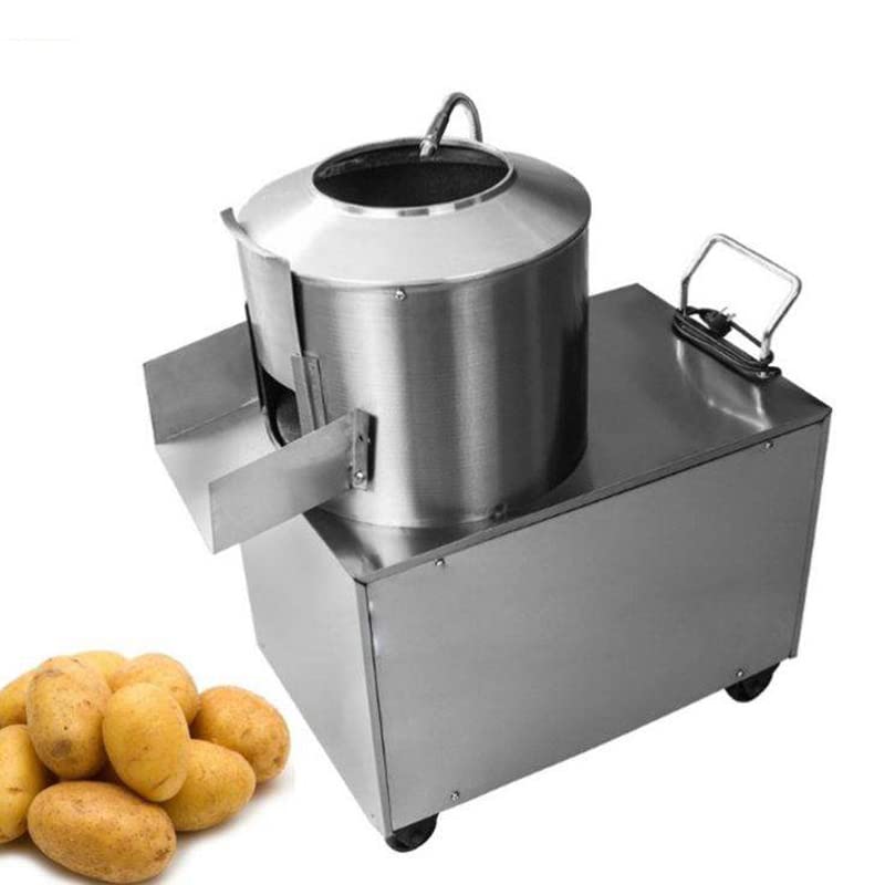 BATIVE Commercial Potato Peeler, 1500W 200KG / Hour Stainless Steel Automatic Potato Washer with Caster Wheels and Adjustable Soft Water Pipe, for Taro Ginger Sweet Potatoes Peeling