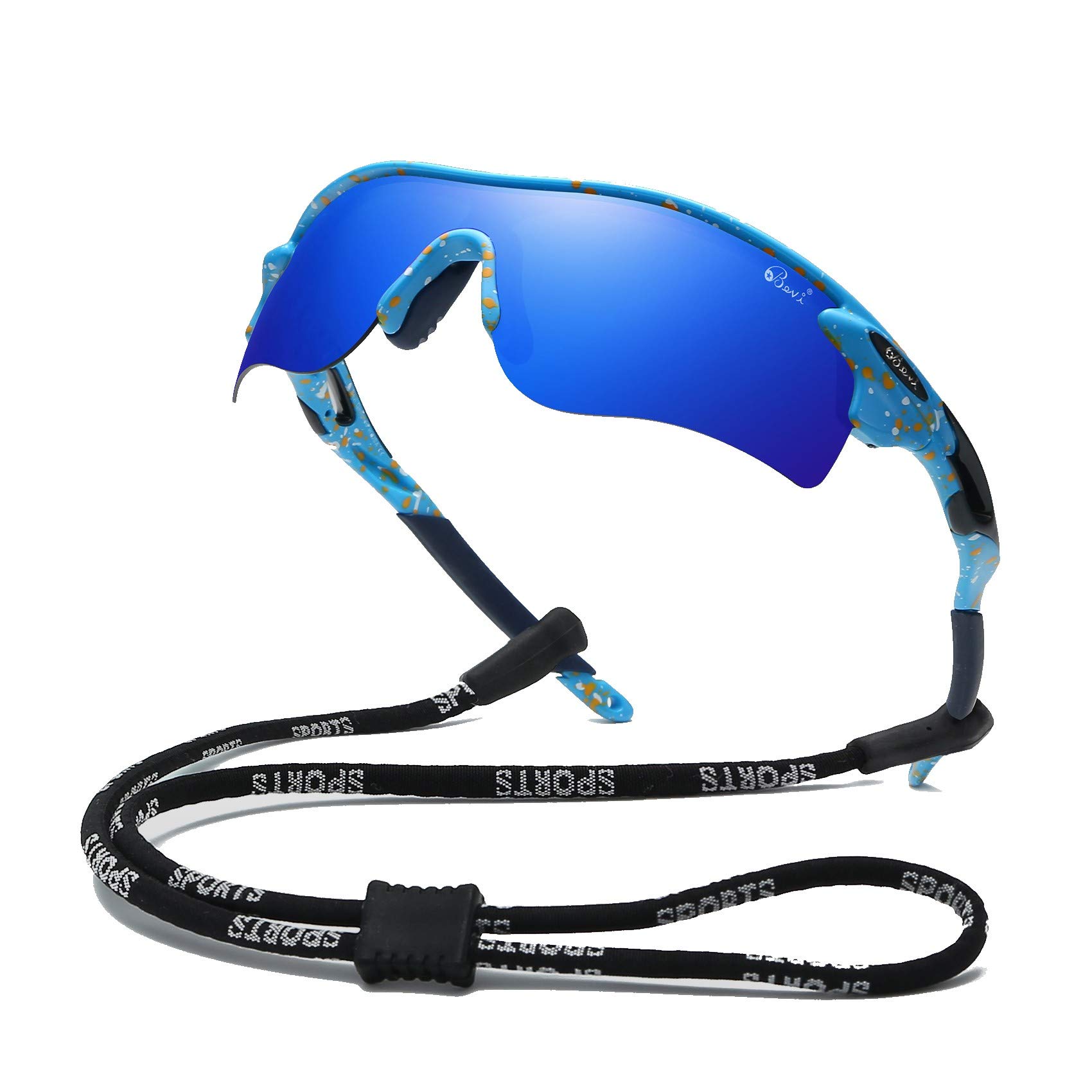 Bevi Polarized Sports Sunglasses for Men Women Baseball Running Cycling Golf Tr90 Durable and Ultralight Frame 2735C6