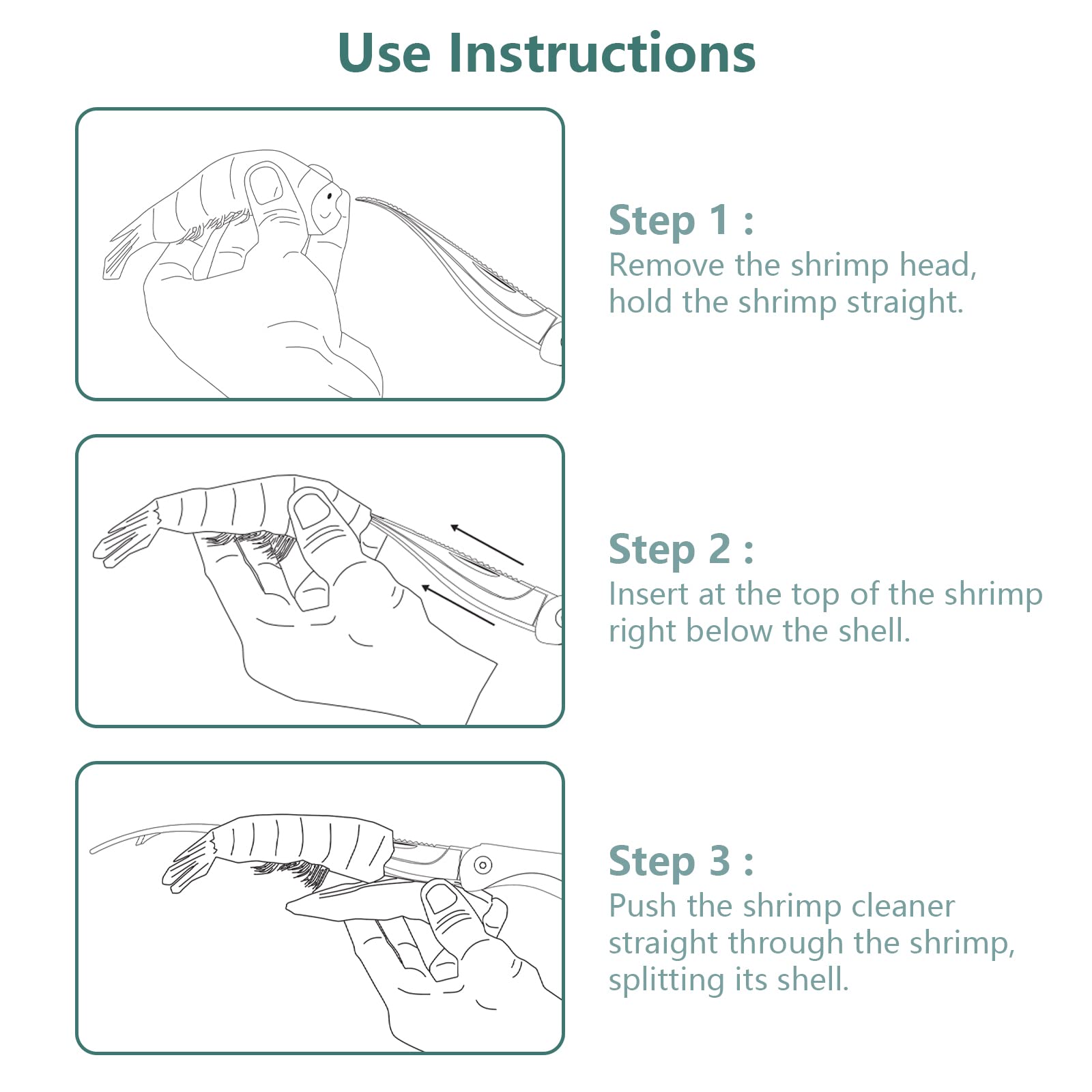 WhiteRhino Shrimp Deveiner Tool, Shrimp Peeler and Deveiner Tool, with Stainless Steel Blade and ABS Non-slip Handle, Folded Shrimp Cleaner Knife, Portable Prawn Shell Peeler for Kitchen (1 Pack)