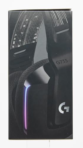 Logitech G733 Lightspeed Wireless Gaming Headset with Suspension Headband, LIGHTSYNC RGB, Blue VO!CE mic Technology and PRO-G Audio Drivers, Lightweight, 29 Hour Battery Life, 20m Range - Black
