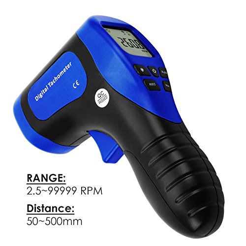 Digital LCD Photo Tachometer Non-Contact RPM Meter Speed Gauge Surface Speed Tach Meter