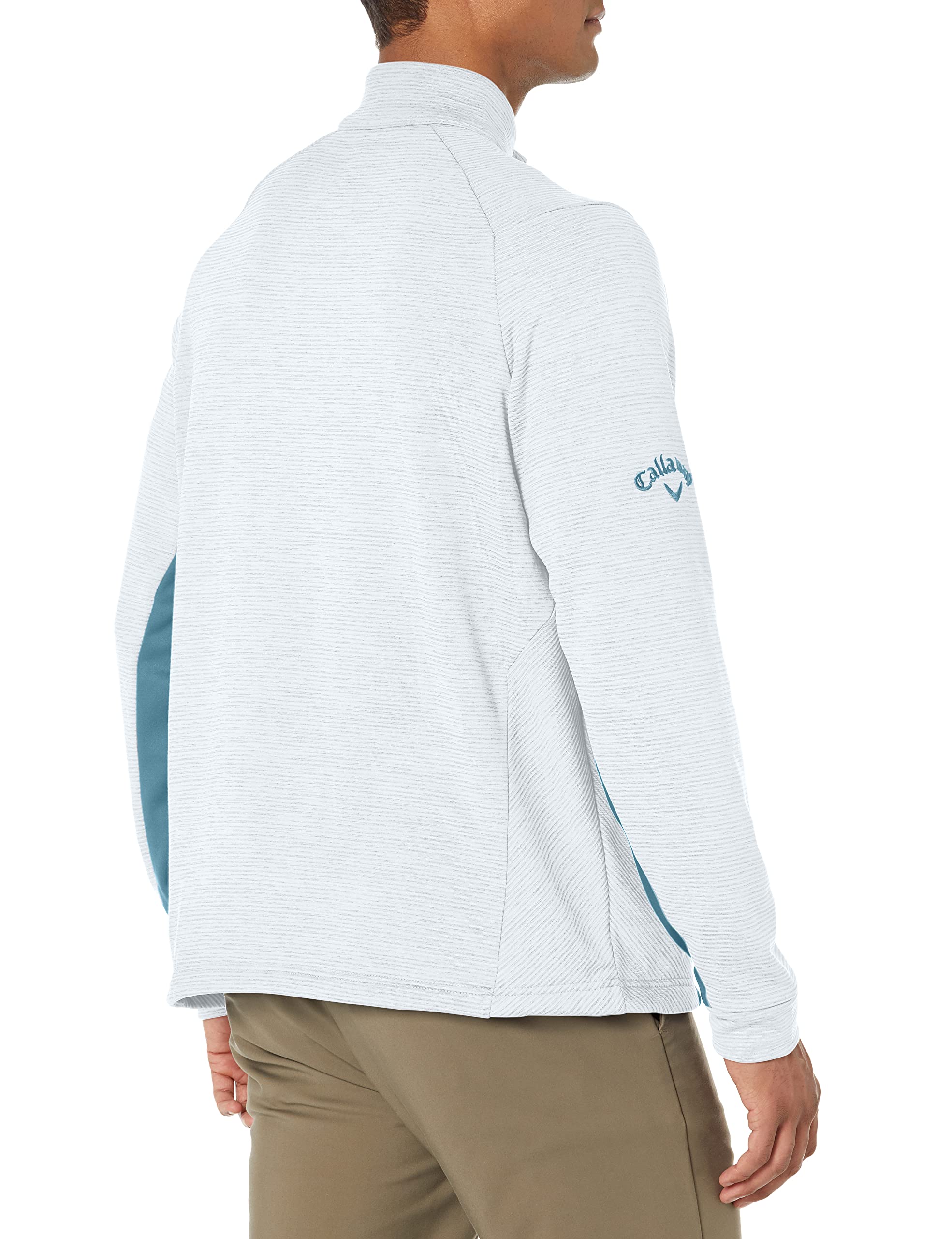 Callaway Men's Eco Striped Mid Weight Fleece Base Layer, Lt Mountain Spring HTR, XX-Large