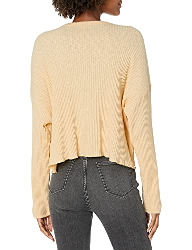 Billabong Women's Girls' Slim Size Relaxed Fit Knit Top, Come Through Buttermilk, Small