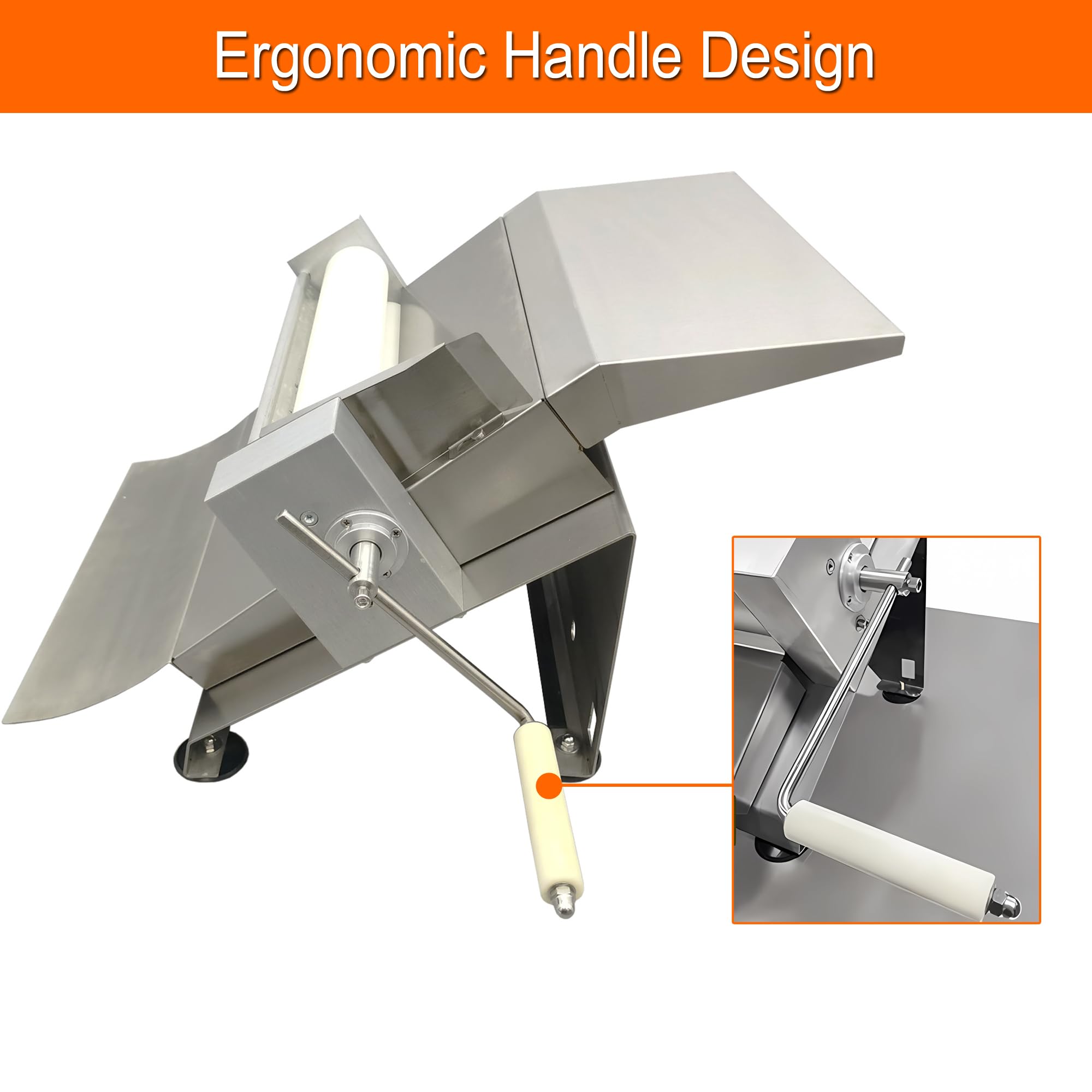 INTSUPERMAI Manual Dough Sheeter 16.5" Pastry Dough Roller Machine Stainless Steel Dough Press Sheeter Fondant Sheeter for Fondant, Croissants, Pizza and Puff Pastry