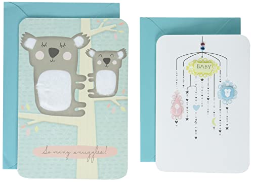 Hallmark Pack of 2 Baby Shower Cards (Gender Neutral Koalas and Mobile), 899RZC1038
