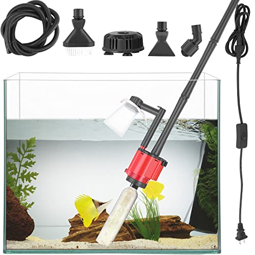 FEDOUR Aquarium Gravel Cleaner, Multifunctional Electric Fish Tank Water Changer, Removable Vacuum Sand Washer Algae Cleaner Filter Water Shower Set