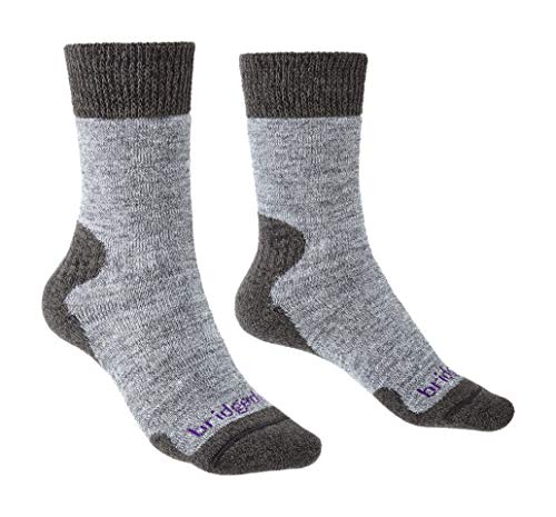 Bridgedale Women's Explorer Heavy Weight Boot Height- Merino Comfort Socks, Grey, Small