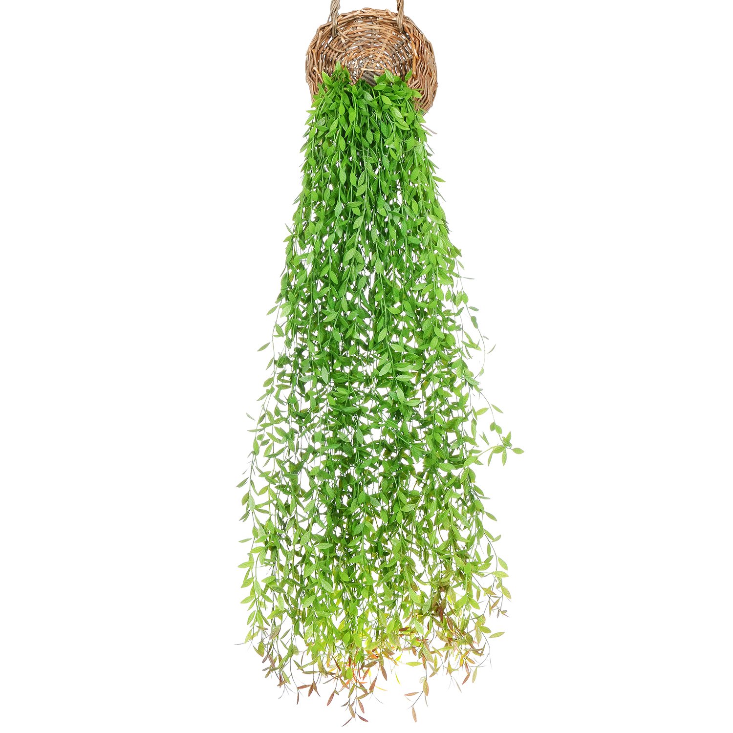 Lvydec 6pcs Artificial Vines Fake Greenery Garland Willow Leaves with Total 30 Stems Hanging for Wedding Party Home Garden Wall Decoration
