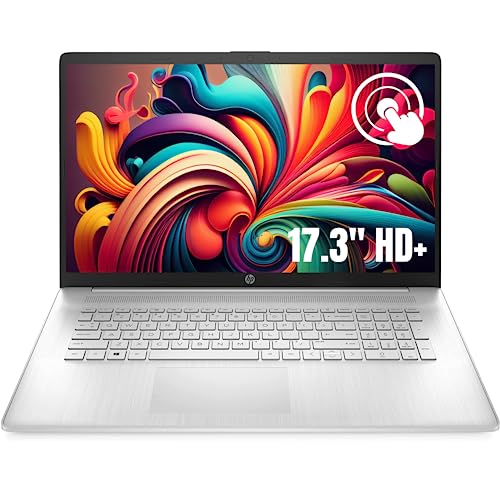 HP 17.3" HD Plus Touchscreen Laptop for Students, Quad Core AMD Ryzen 3 Processor, 8GB RAM, 512GB NVMe SSD, Fullsize Keyboard, HDMI, Rapid Charge, Type-C, Windows 11 with Bundled Accessories
