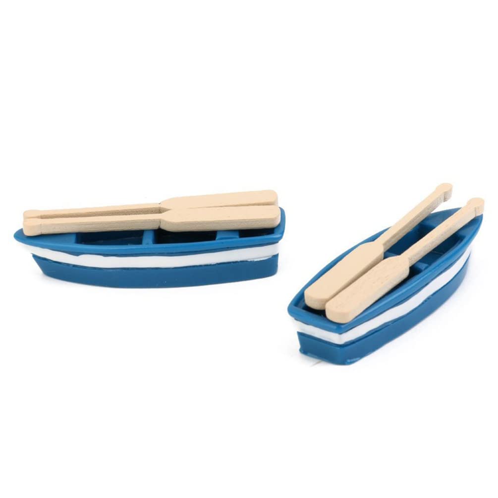 Ciieeo 2 Sets Micro Boat Micro Landscape Ornament Miniature Boat Micro Landscape Boat Mini House Boat