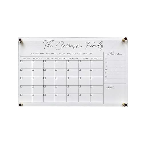 BIBABLYKE Perlized Acrylic Calendar Note Board for Office Decoration Customizable Design, Multifunctional and Durable Acrylic Clear