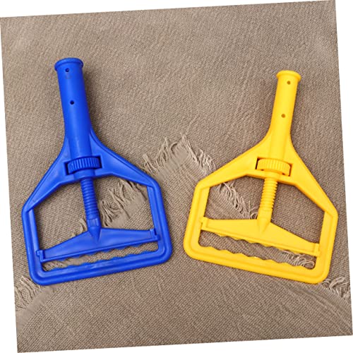 Mop Head 2pcs Commercial Microfiber Micro Fiber Mop Industrial Mop Commercial Mop Handle Mop and Bucket Plastic Roller Accessories Dragging Wet Mop