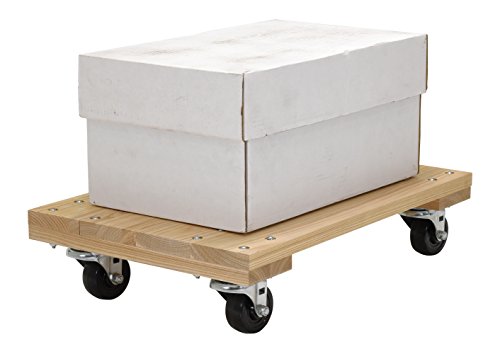 Vestil HDOS-1624-9 Solid Deck Hardwood Dolly with Hard Rubber Casters, 900 lbs Capacity, 24" Length x 16" Width x 5-1/2" Height