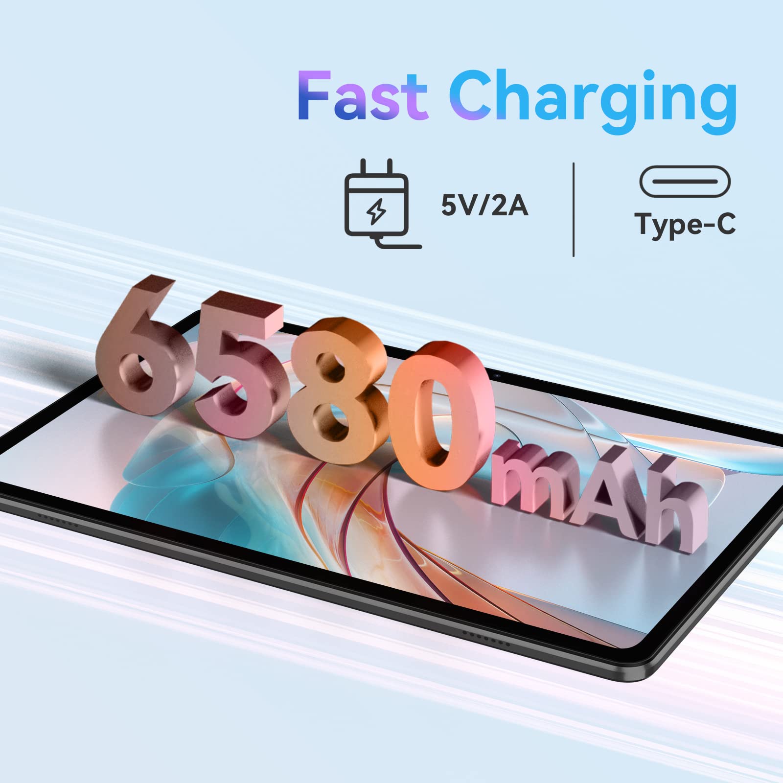 Blackview Tab 70 WiFi 2024 Android 13 Tablet, 6(3+3) GB+64GB 1TB Expand, Wi-Fi 6 Model, 10.1 inch Tablet with HD+IPS Display, 6580mAh, Dual Speakers and Camera, BT5.0, GMS, 2.0GHz CPU, Gray