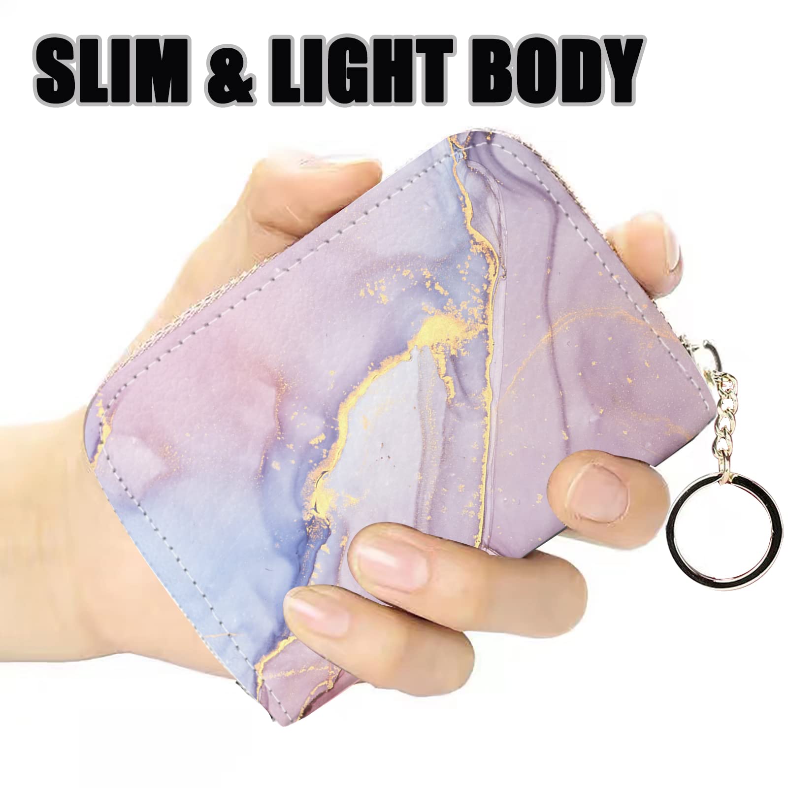 Coaott Credit Card Holder,Stay Safe and Stylish with Our RFID-Blocking Slim Wallet for Women.Keep Your Belongings Safe and Organized(Pink Marble)