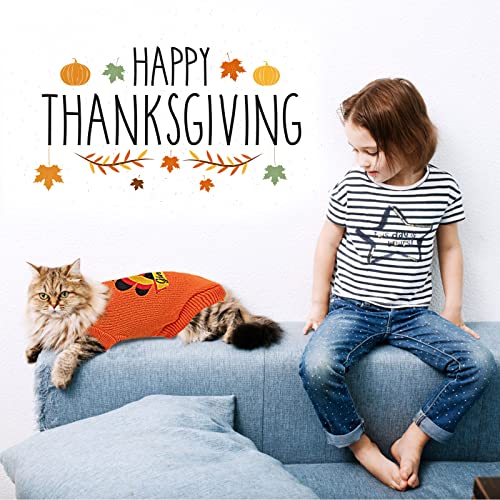 HUMLANJ 2 Packs Knitted Cat Sweater Thanksgiving Turtleneck Turkey Sweater Pet Cat Sweaters for Cats Warm Pullover Small Dog Puppy Knitwear
