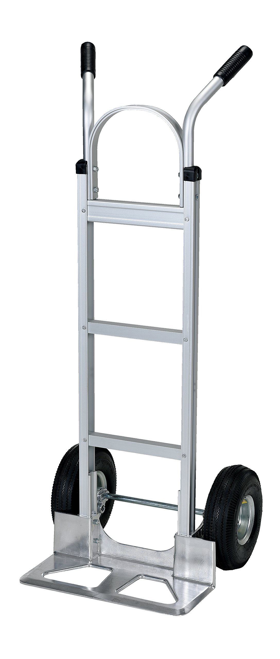 Vestil DHHT-500A Aluminum Hand Truck with Dual Handle, Pneumatic Wheels, 500 lbS Load Capacity, 49" Height x 20-1/4" Width x 18" Depth