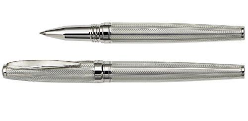 Xezo Solid 925 Sterling Silver Serialized Fine Rollerball Pen with Screw-On Cap (Maestro 925 Sterling Silver R-1)