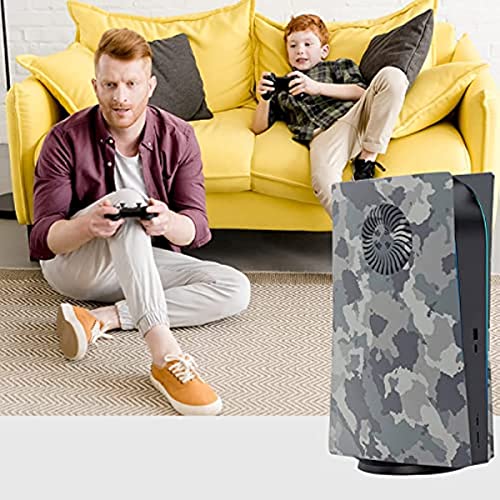 Camouflage Console Cover Plates for PS5 Disc Edition Face Plates PS5 Face Plates with Vent, Anti-Scratch Dustproof Protective PS5 Cover Premium Hard Replacement Shell