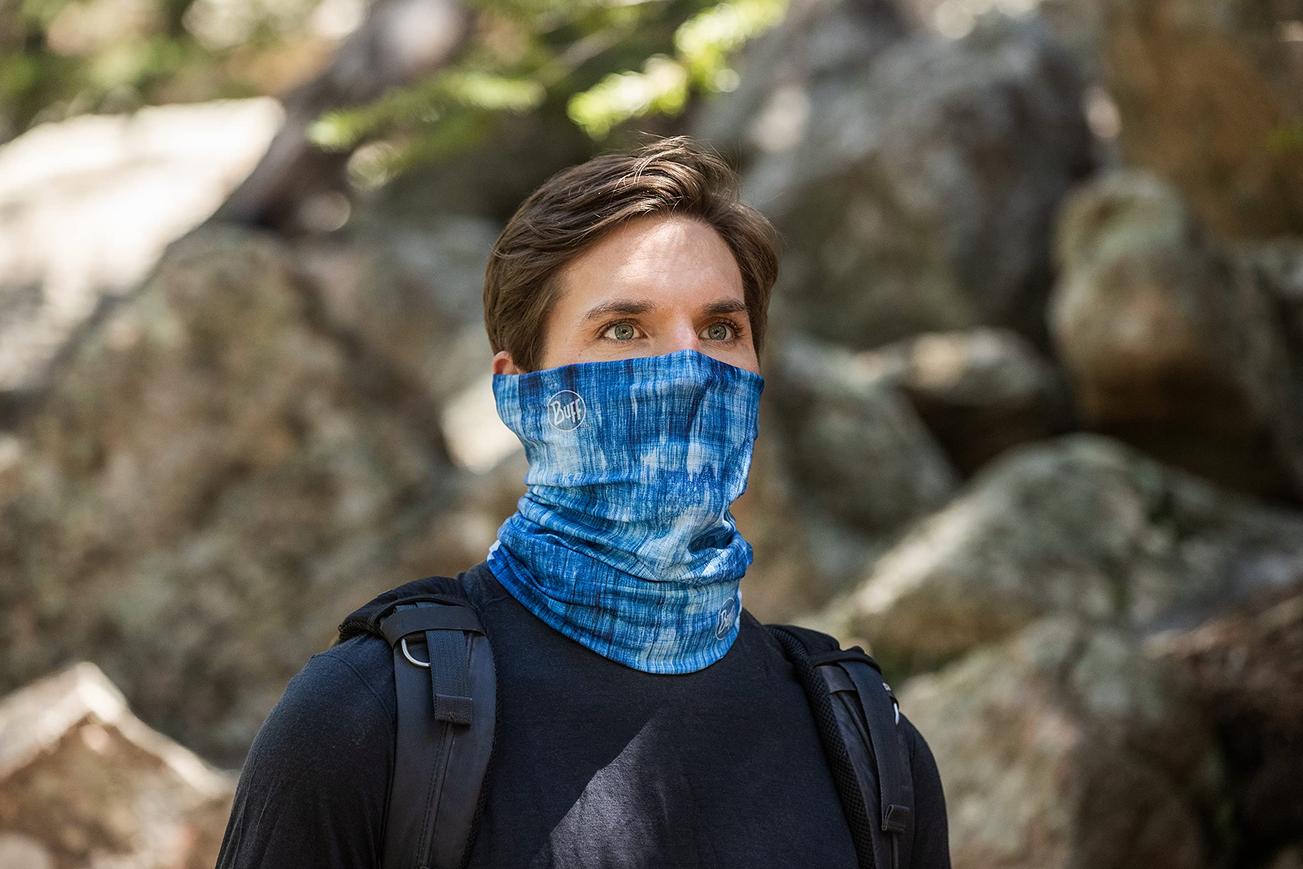 BUFF Original EcoStretch Neck Gaiter, UPF 50 Sun Protection, Breathable, Versatile, Quick Dry Face Mask, Dusty Blue, Adult Size
