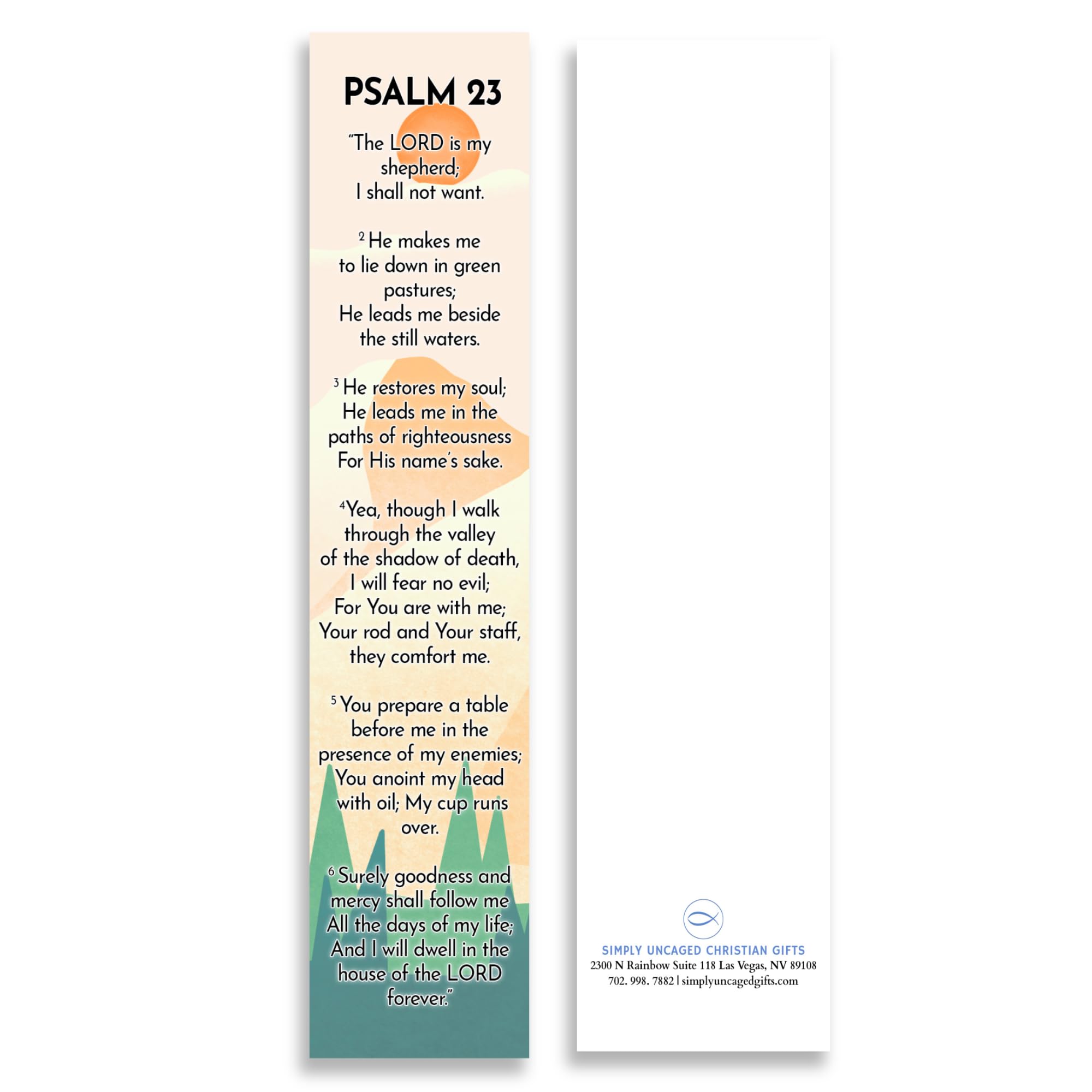 Bible Verse Psalm 23 Christian Bookmarks, Christian Bookmark, Page Marker divider, Christian Gifts for All Occasions (Pack of 12)