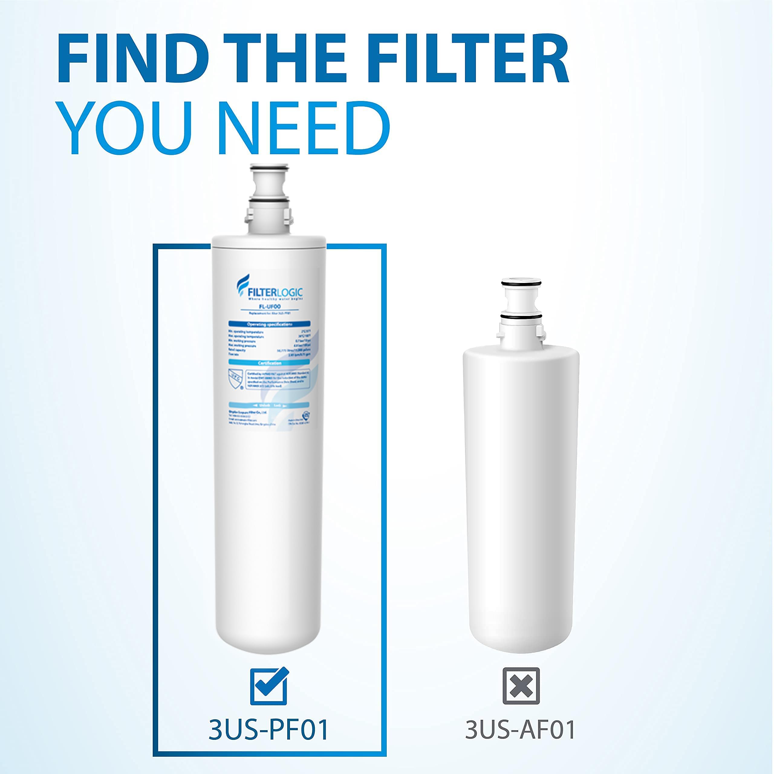 Filterlogic 3US-PF01 Under Sink Water Filter, Replacement for Advanced 3US-PF01, 3US-MAX-F01H, 3US-PF01H, Delta RP78702, Manitowoc K-00337, K-00338, HF20, HF25, HF27, HF25-S, HF20-I, Pack of 1