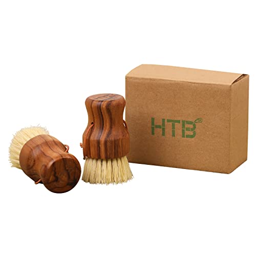 HTB Teak Dish Drying Rack & Dish Scrub Brush