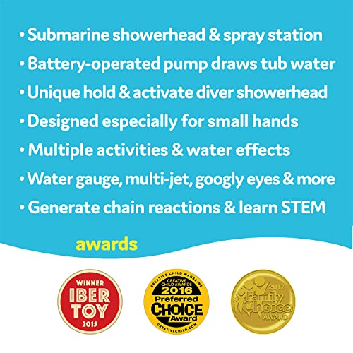 Yookidoo Kids Bath Toy - Submarine Spray Station - Battery Operated Water Pump with Hand Shower for Bathtime Play - Generates Magical Effects (Age 2-6 Years)